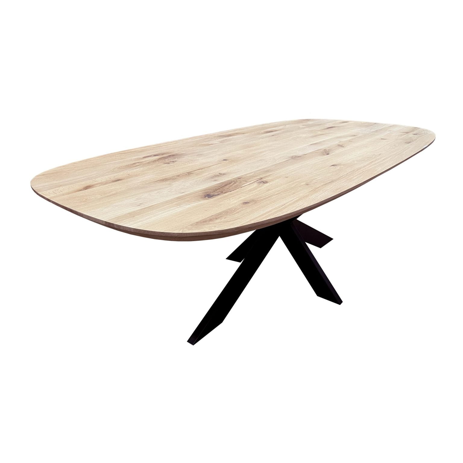 Massief eiken tafelblad deens ovaal verjongd 40 mm